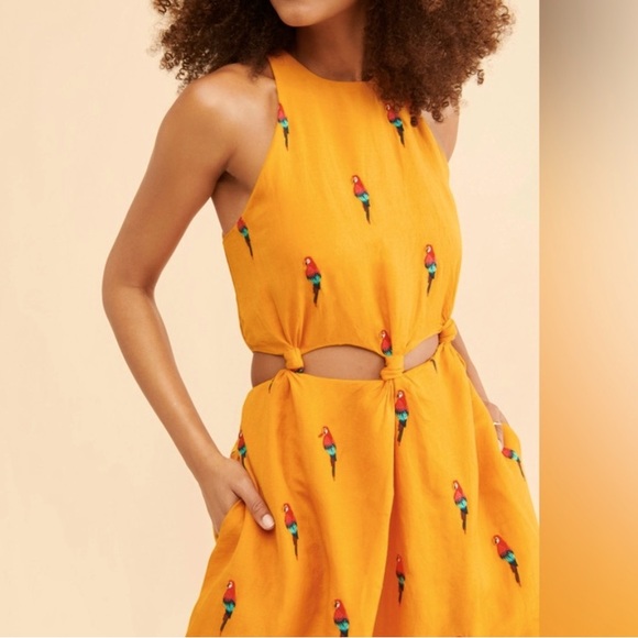 FARM Rio | Dresses | New Farm Rio Parrot Cutout Sm 46 Orange ...